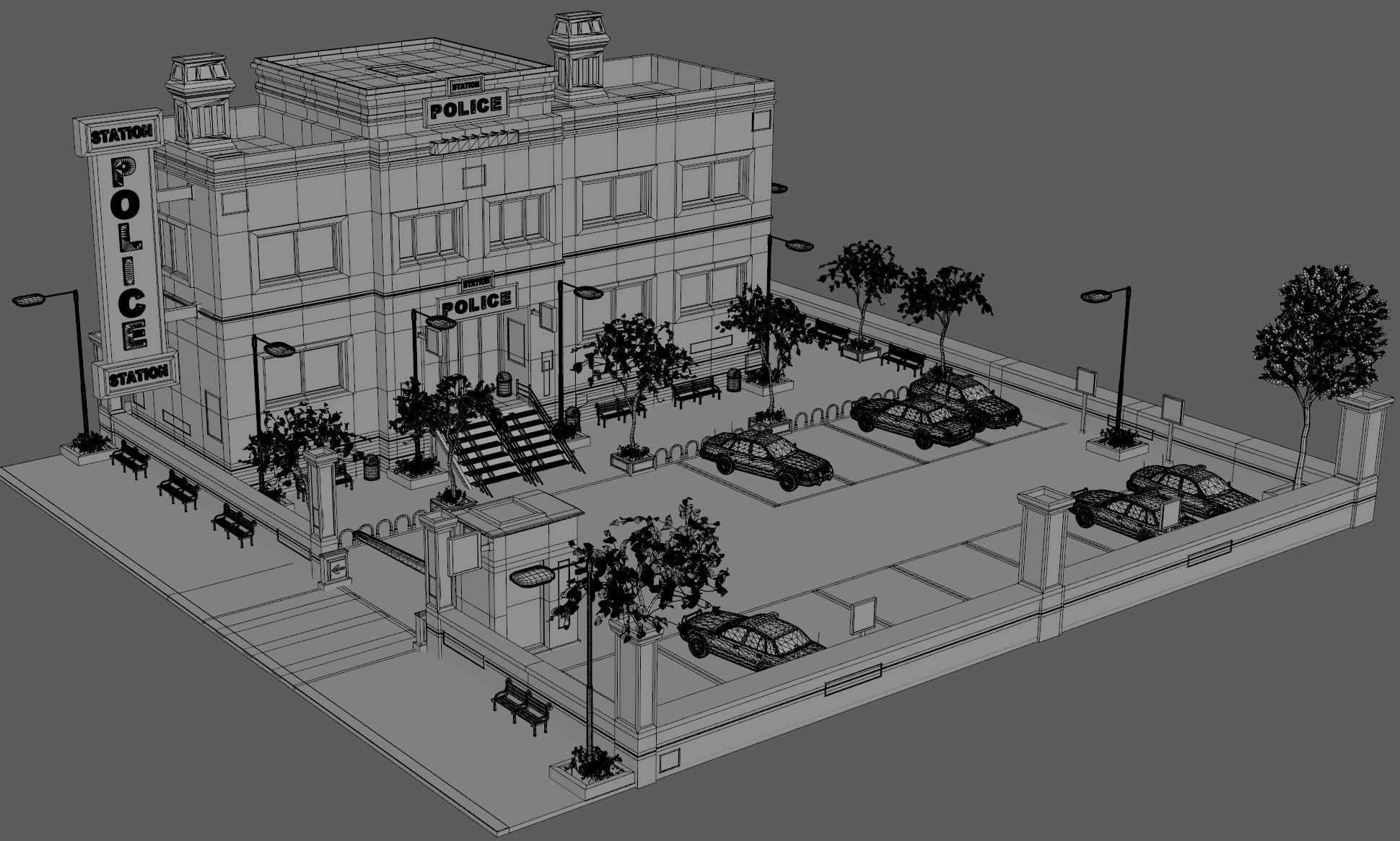 3D police station - TurboSquid 1212626