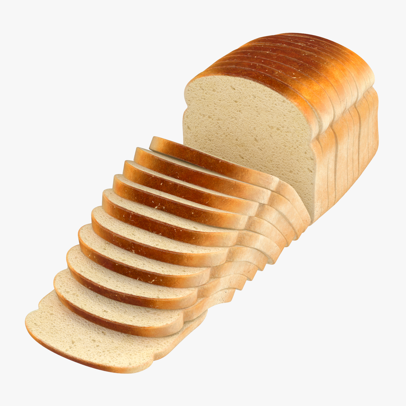3D sliced bread loose - TurboSquid 1212864