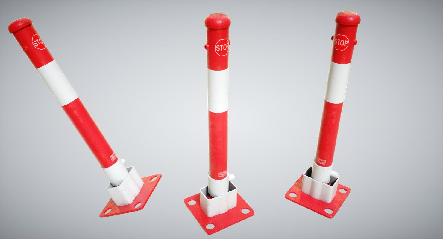 4k warning pole 3D model - TurboSquid 1213145