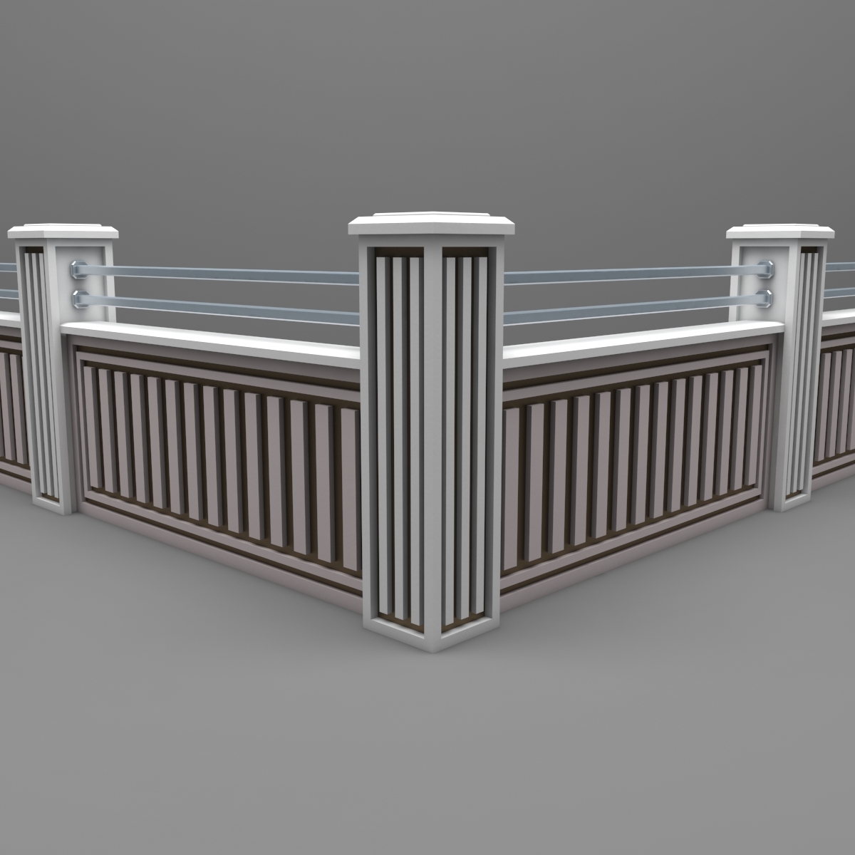 3D garden wall fence model - TurboSquid 1213744