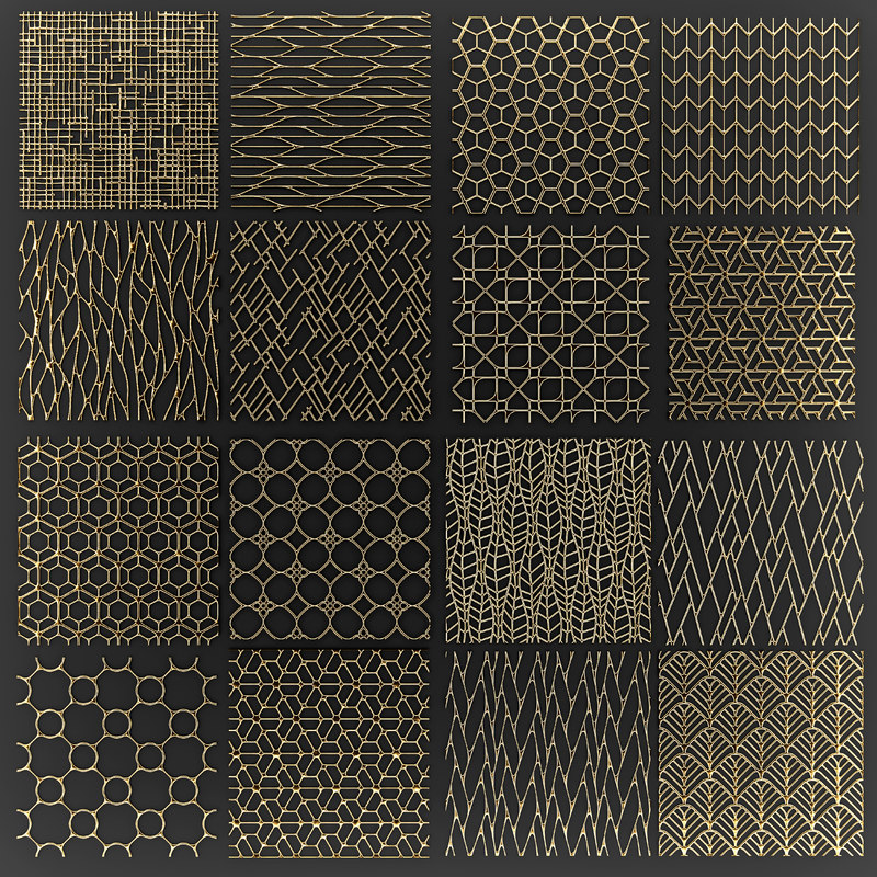 Golden lattice 3D - TurboSquid 1213787