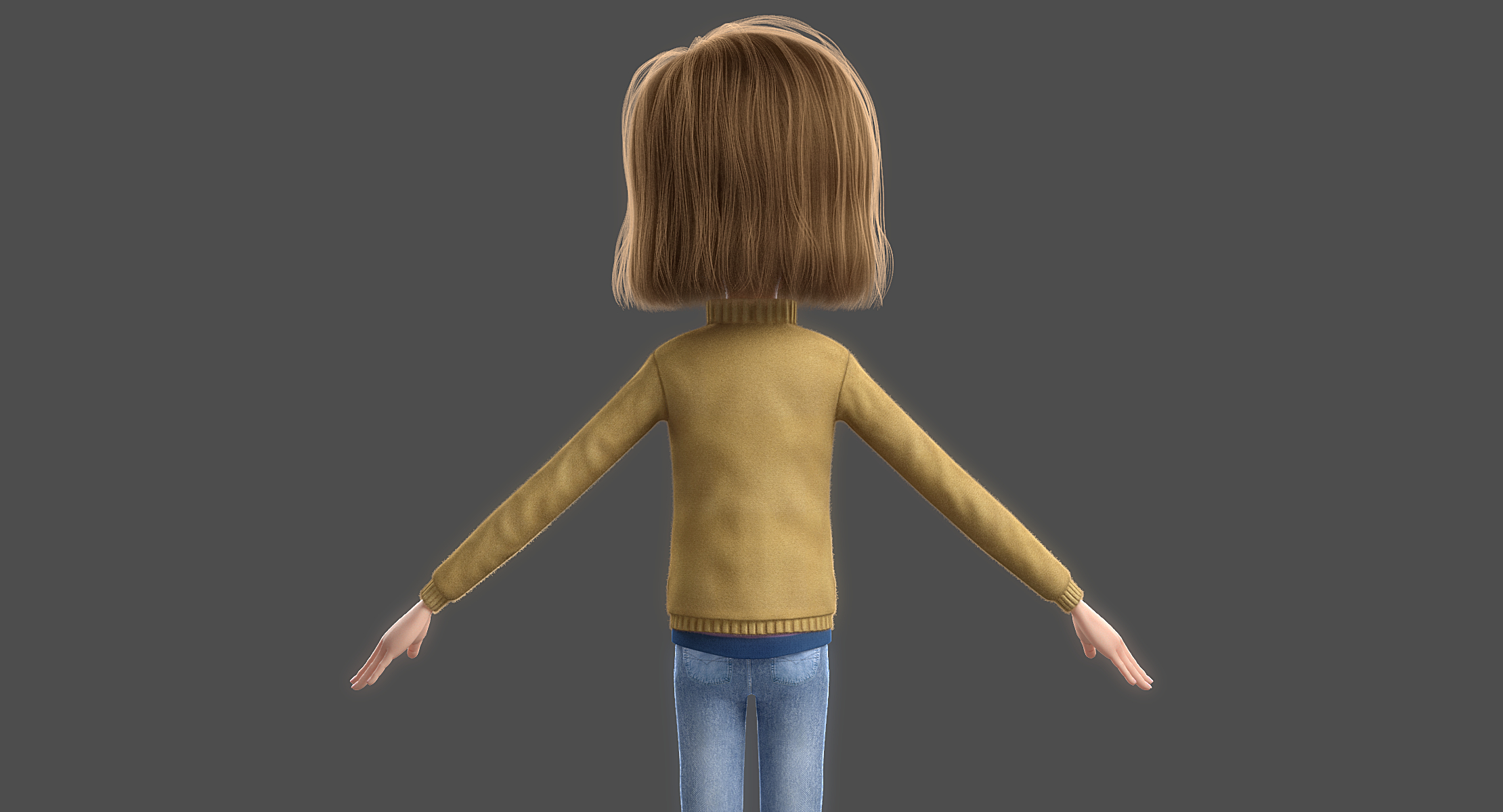 3D cartoon rigged girl model - TurboSquid 1213934