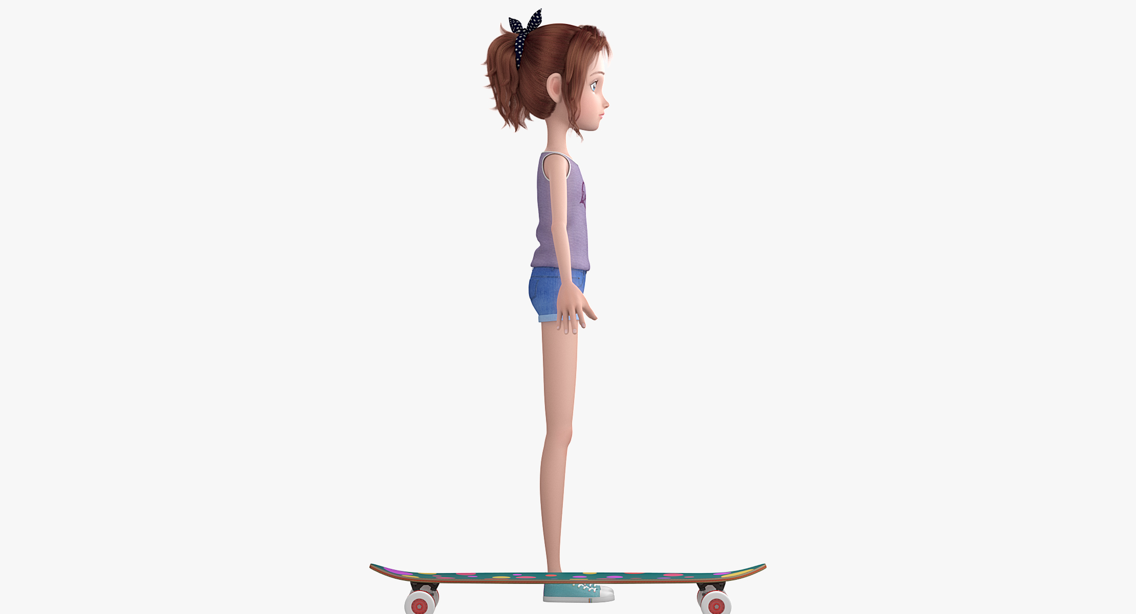 Cartoon Girl Rigged 3d Model Turbosquid 1214028