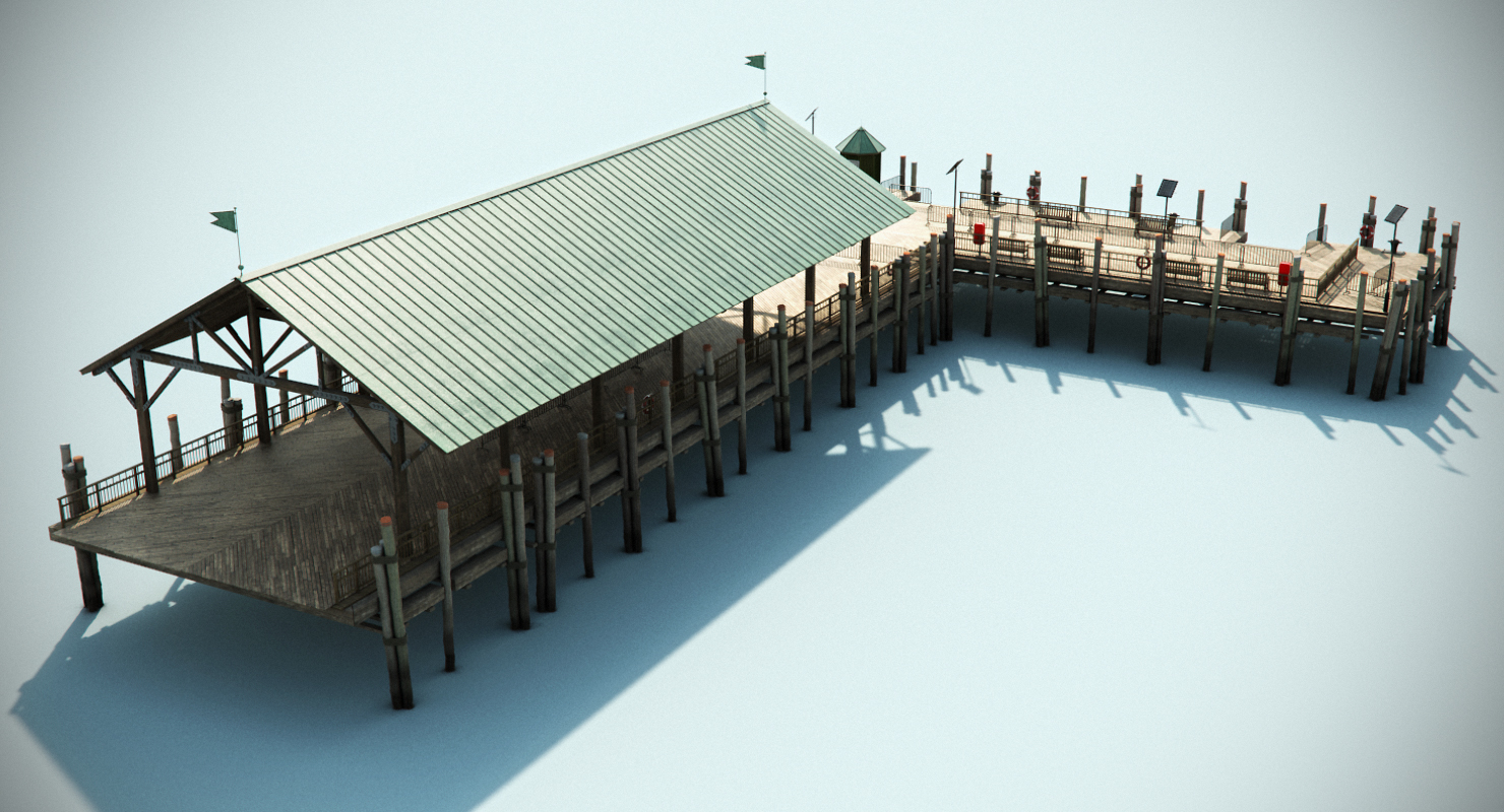 Wooden pier 3D model - TurboSquid 1214228