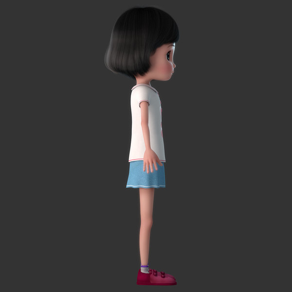 Cartoon rigged girl 3D model - TurboSquid 1214334