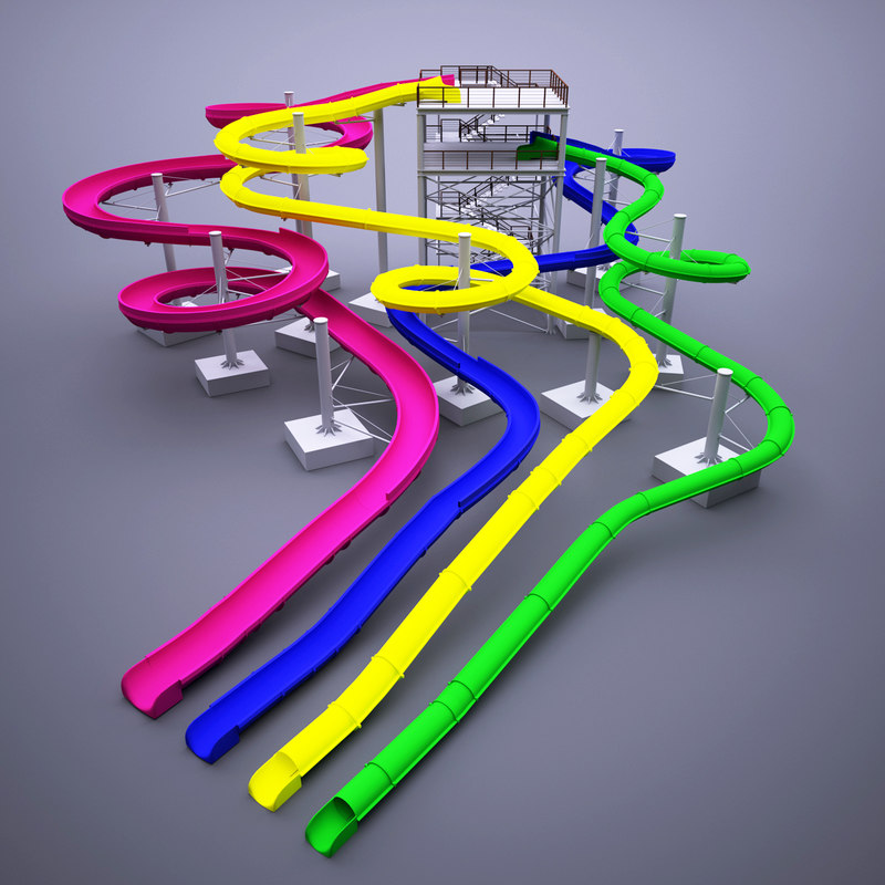 3D water slides model - TurboSquid 1214385