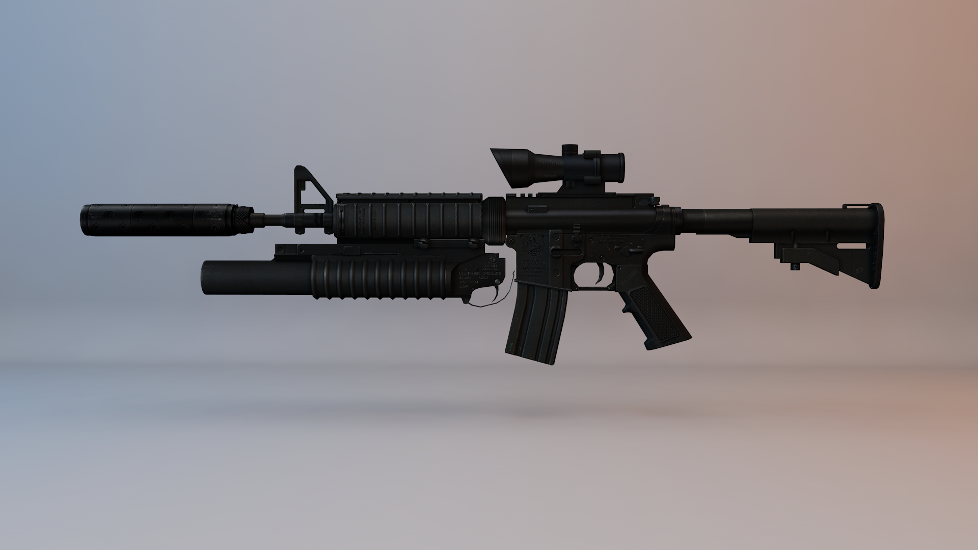 Modern military rifle 3D model - TurboSquid 1214566