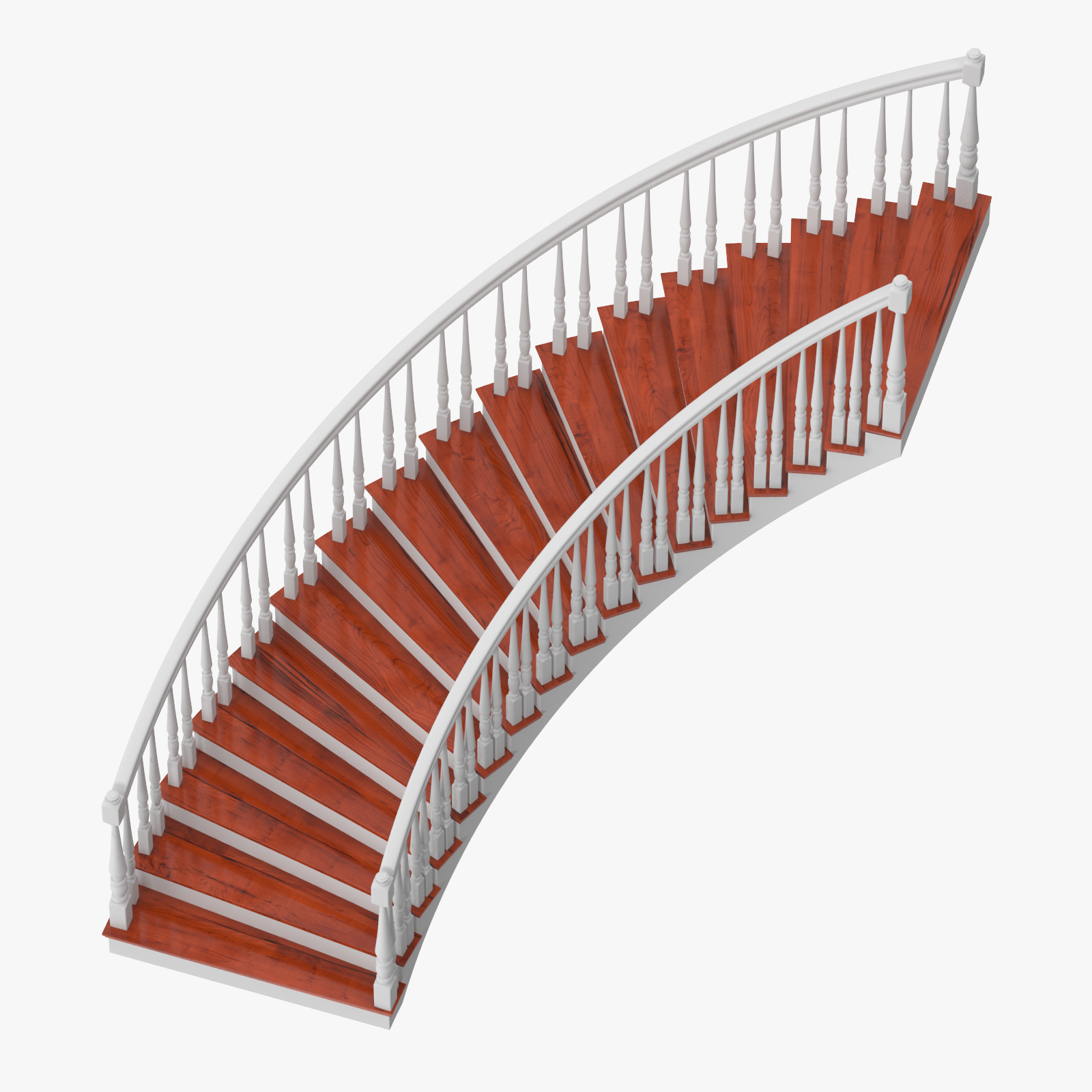Residential staircase curved 3D - TurboSquid 1214743