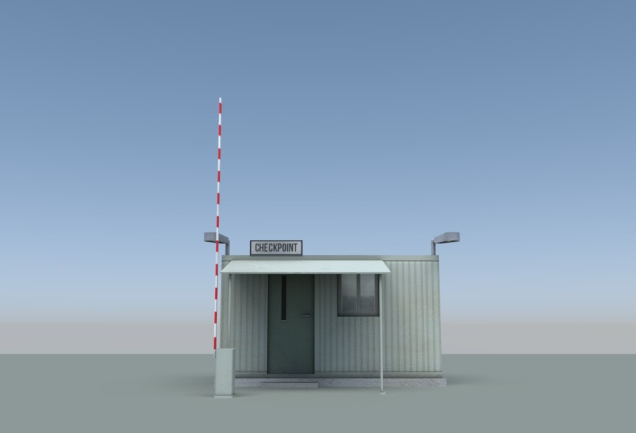 3D booth security checkpoint - TurboSquid 1214788