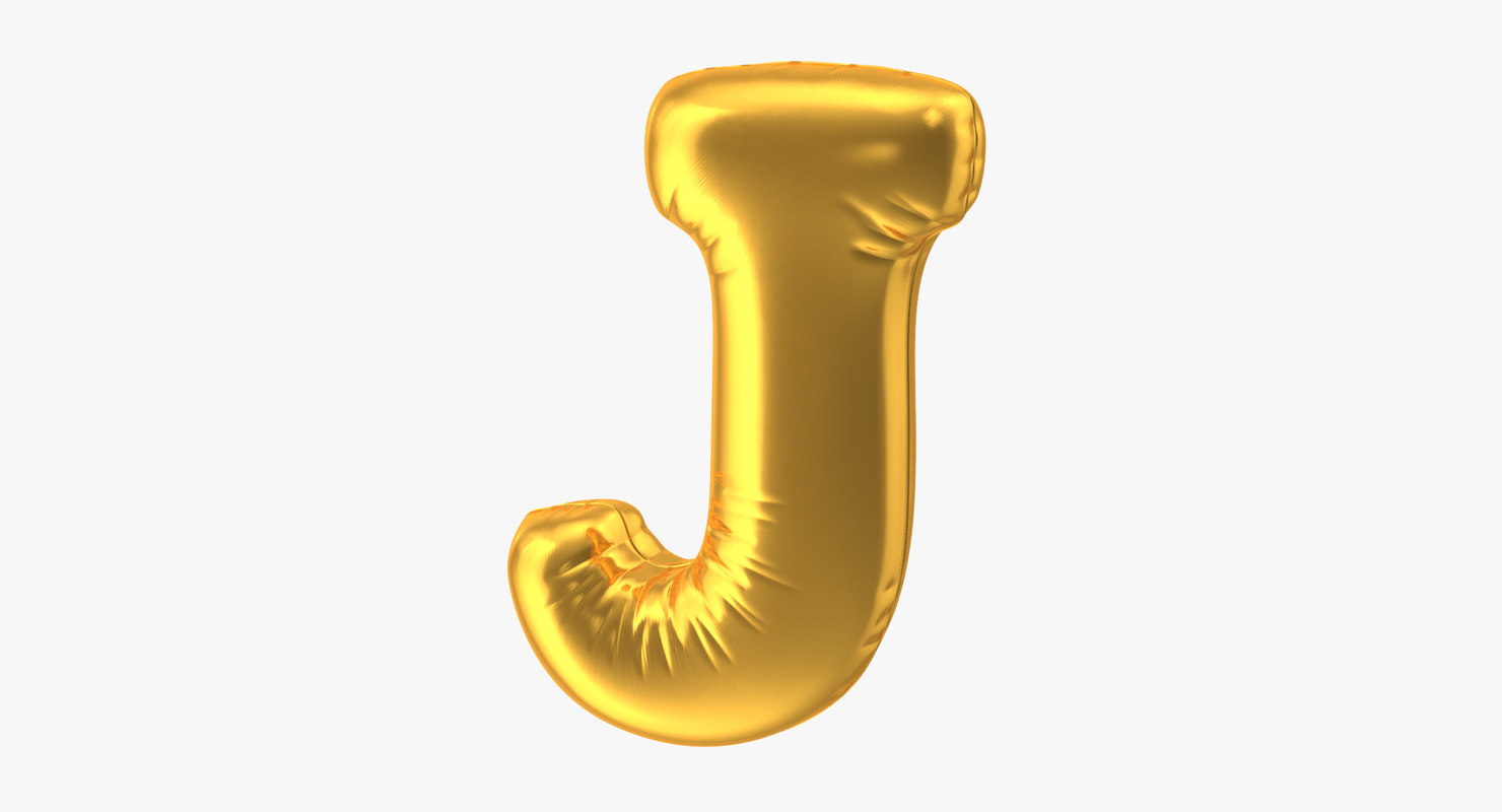 3D foil balloon letter j - TurboSquid 1214793