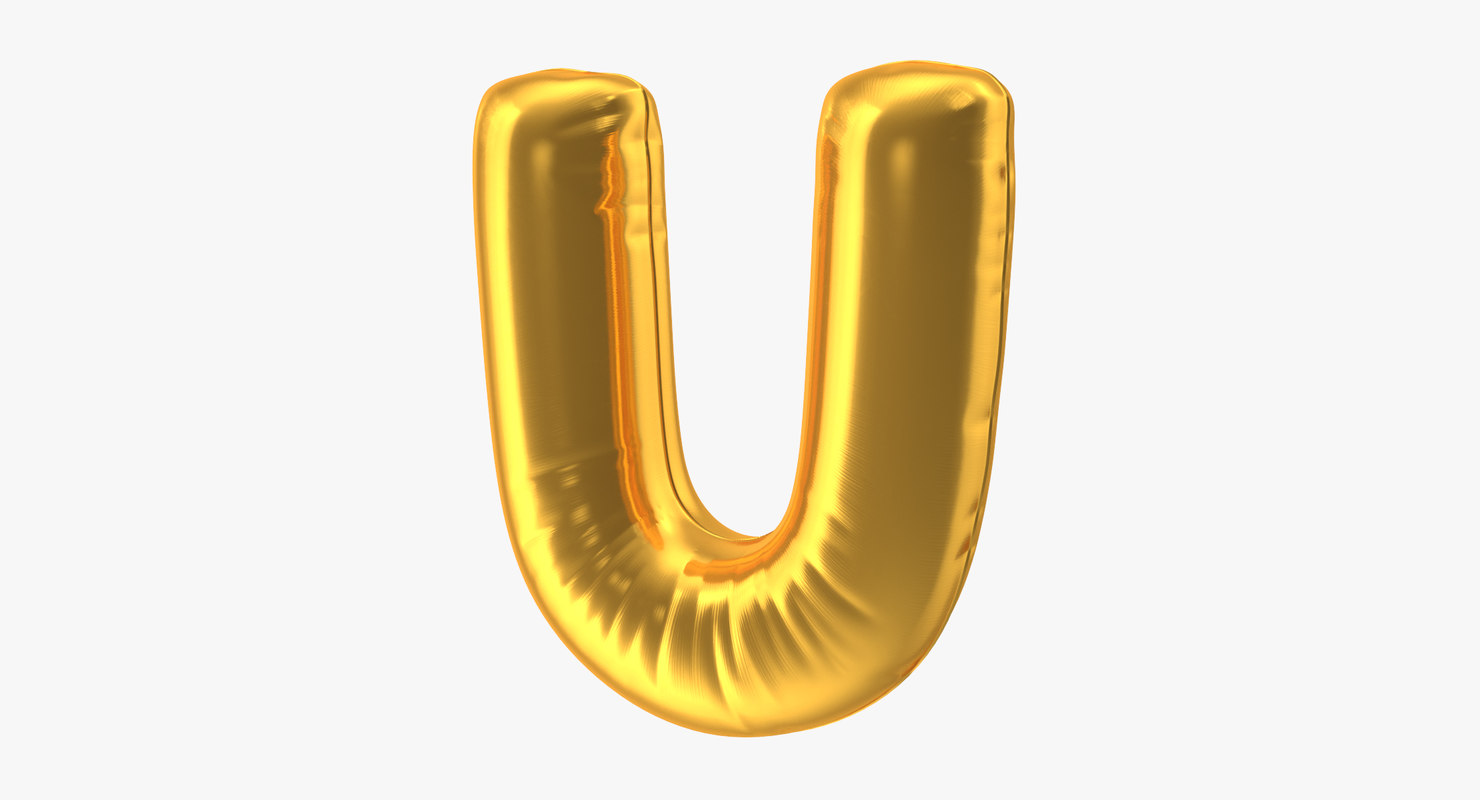 Foil balloon letter u 3D model - TurboSquid 1214986