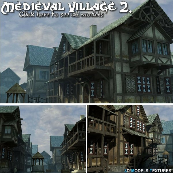 Medieval village 3D model - TurboSquid 1215155