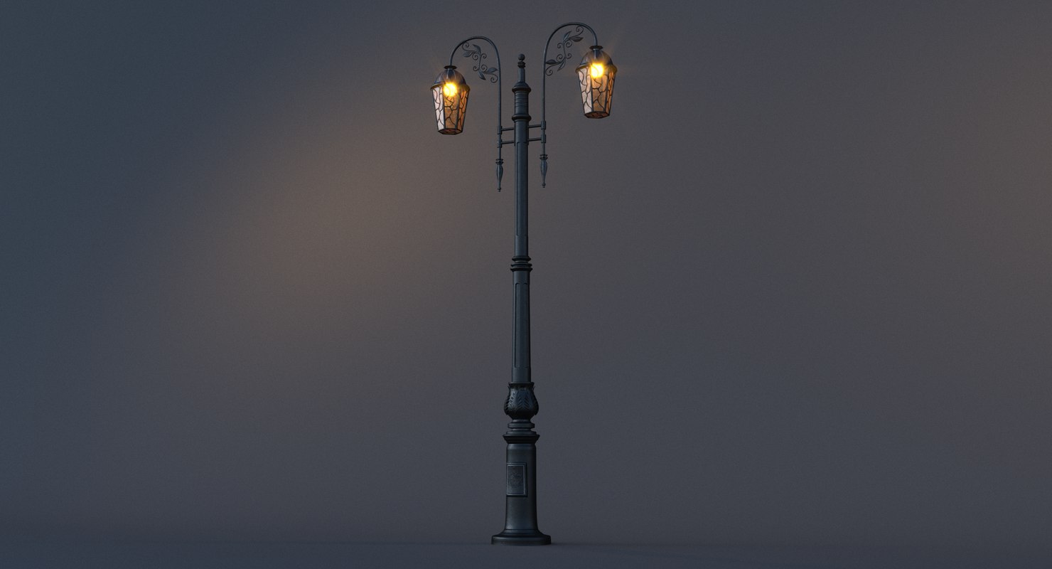 3D ornamental street lamp bulb light model - TurboSquid 1215173