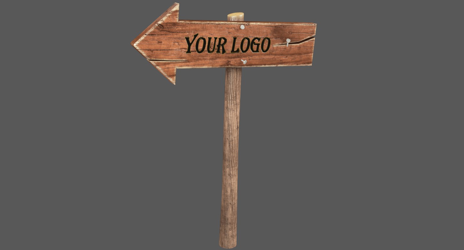 Wooden arrow sign 3D model - TurboSquid 1215429