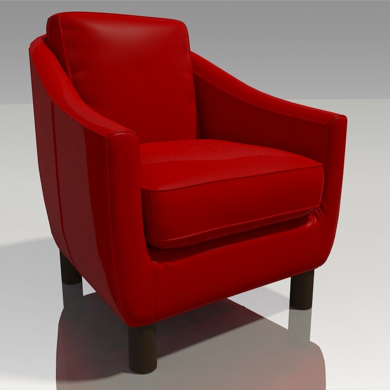 3D red leather easy chair - TurboSquid 1216019