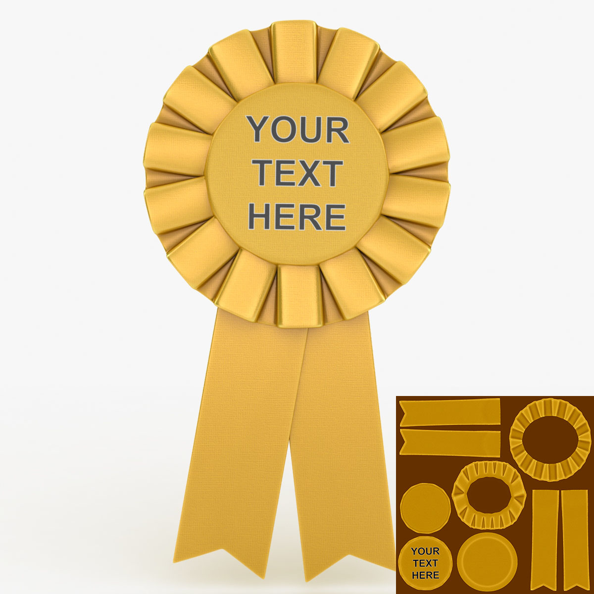 Realistic award ribbon gold model - TurboSquid 1216189