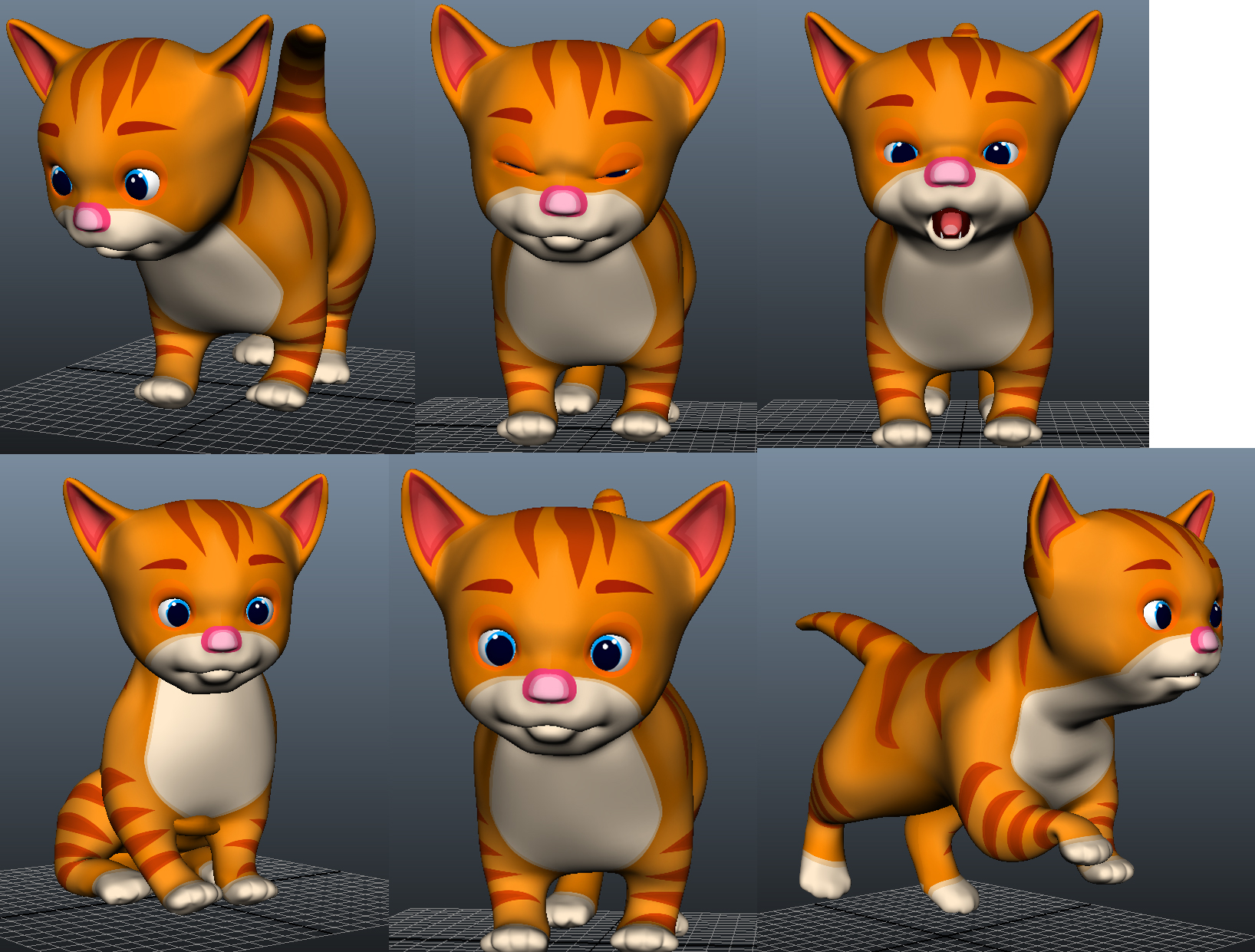 Cartoon cat animation 3D - TurboSquid 1216885