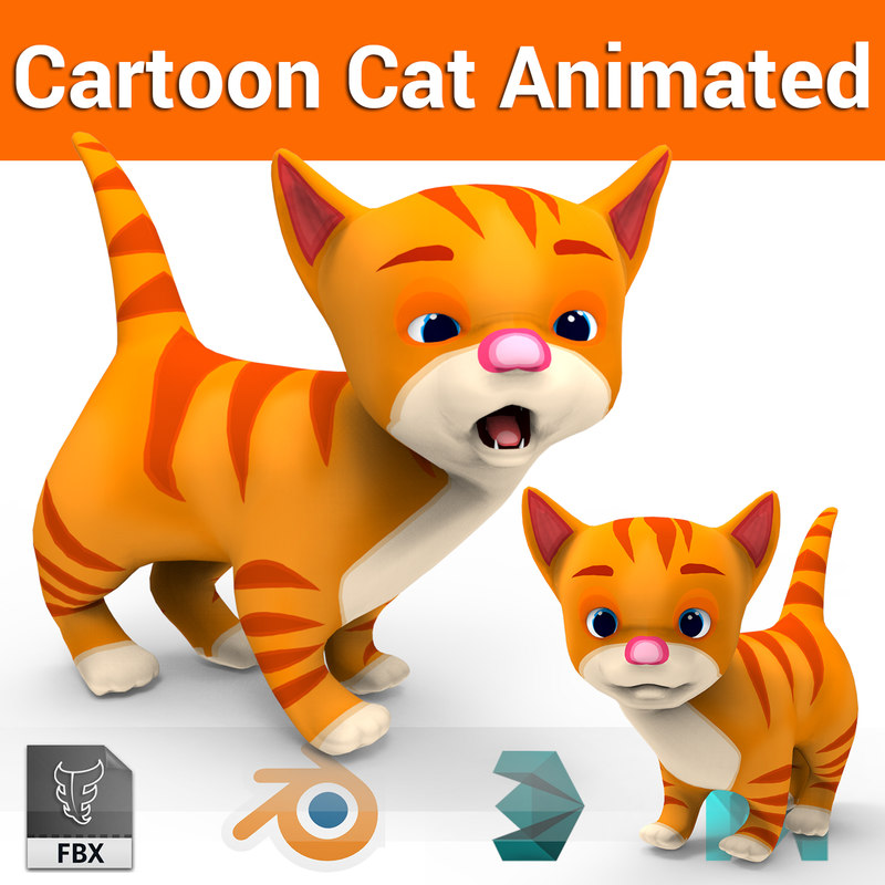 Cartoon cat animation 3D - TurboSquid 1216885