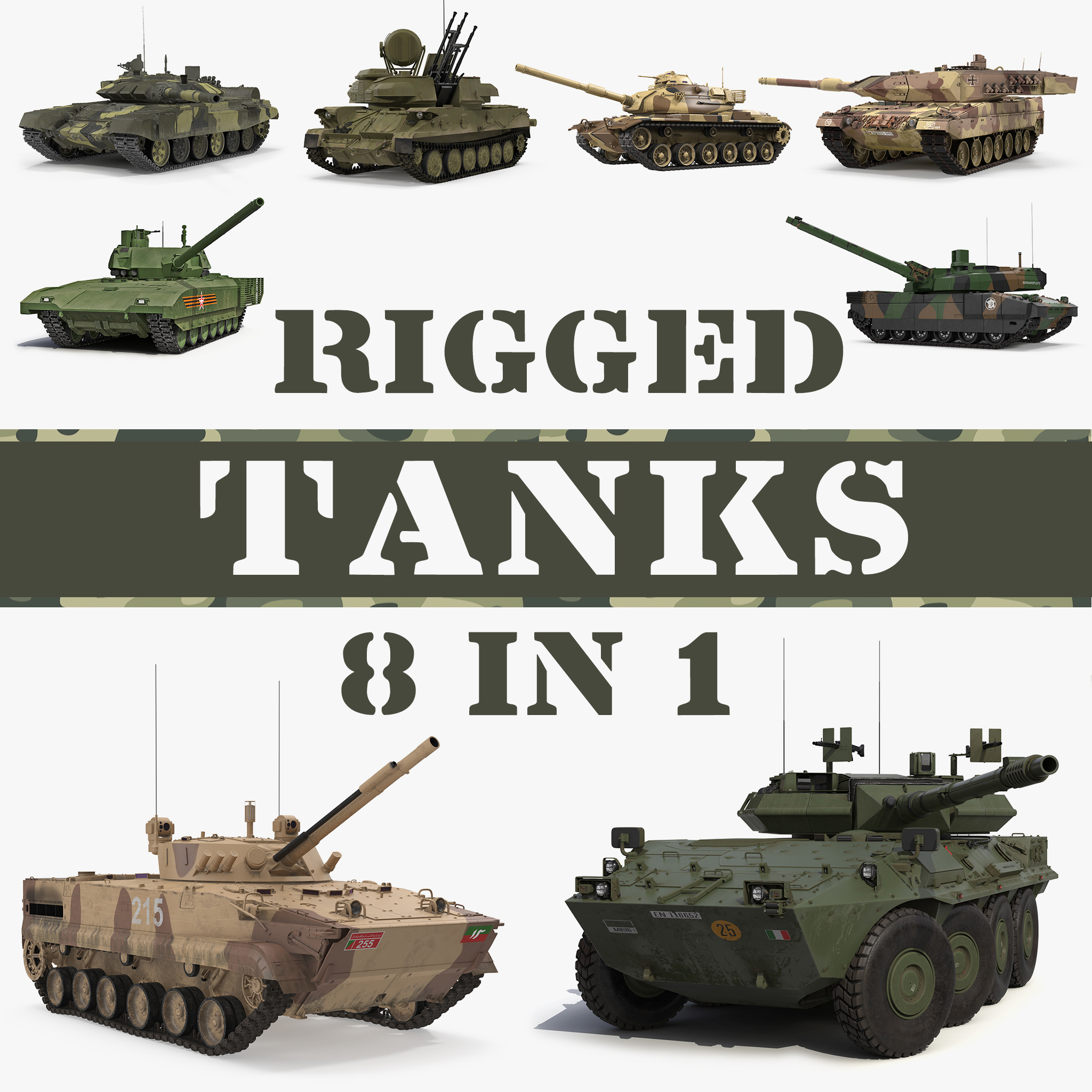 Rigged tanks 3D model - TurboSquid 1216889