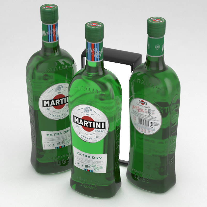 3D модель Martini Extra Dry 1л Бутылка - TurboSquid 1217054