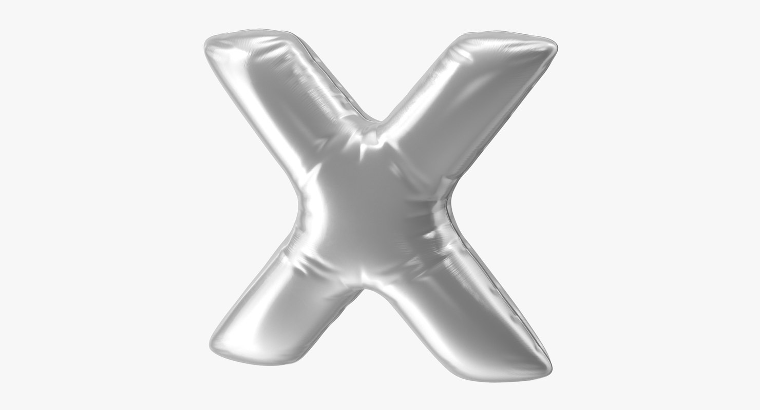 3D foil balloon letter x model - TurboSquid 1217186
