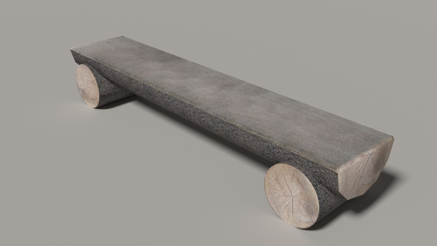 3D log bench model - TurboSquid 1217297