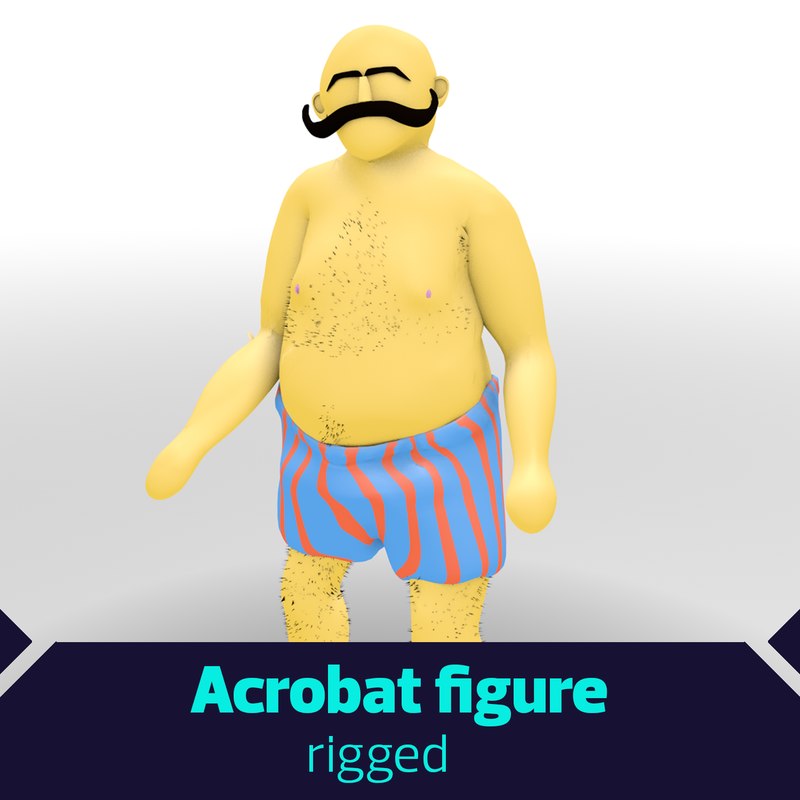 3D модель Rigged Fat Acrobat - TurboSquid 1217566