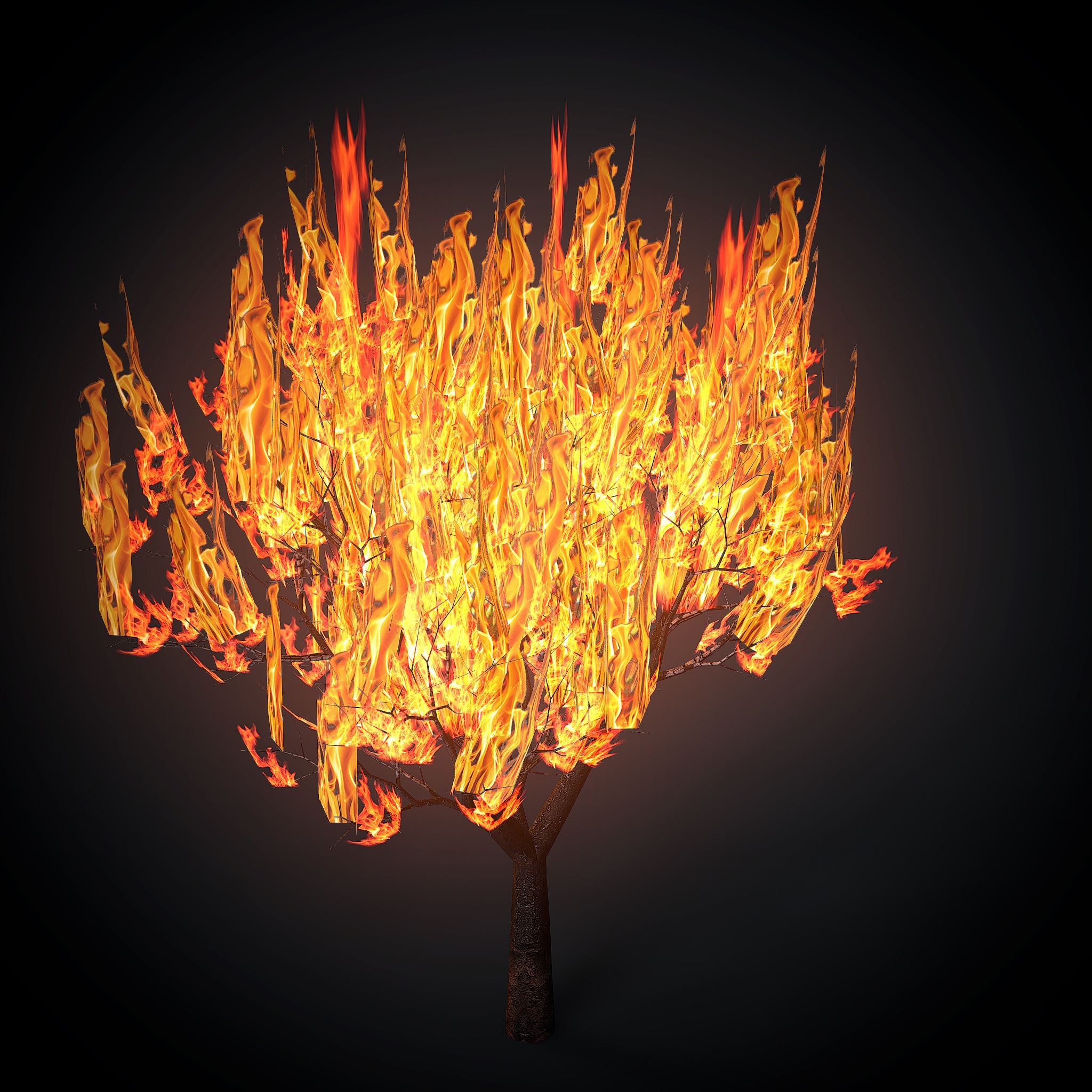 3D burning tree forest - TurboSquid 1218478