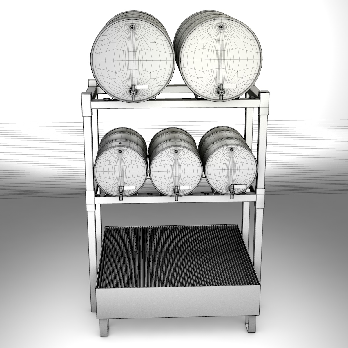 3D oil barrel storage rack model - TurboSquid 1218544