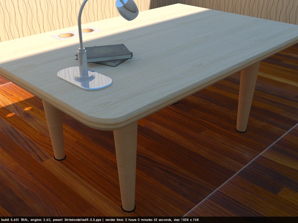 Simple wooden peach office table 3D - TurboSquid 1218642
