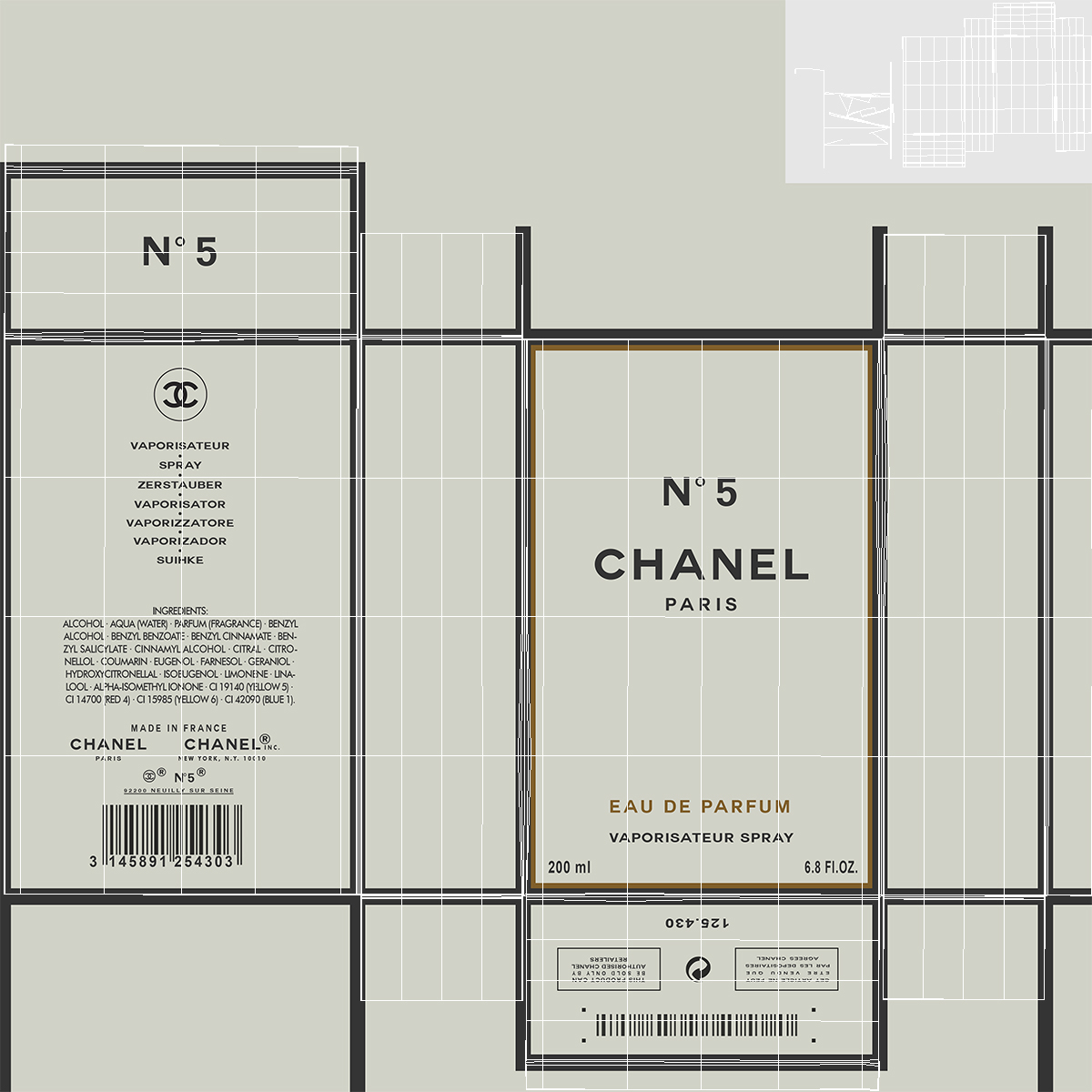 Chanel 5 eau parfum 3D model - TurboSquid 1218868
