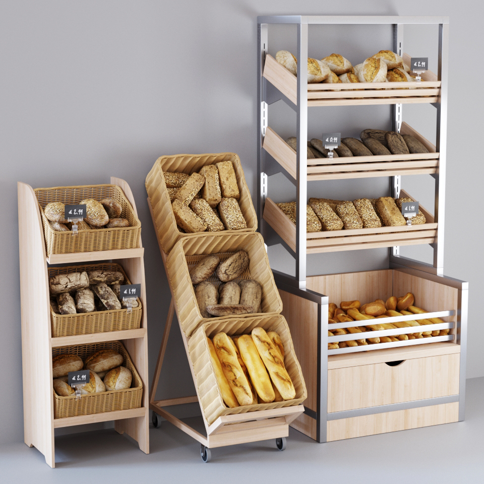 3D bread display racks - TurboSquid 1218995