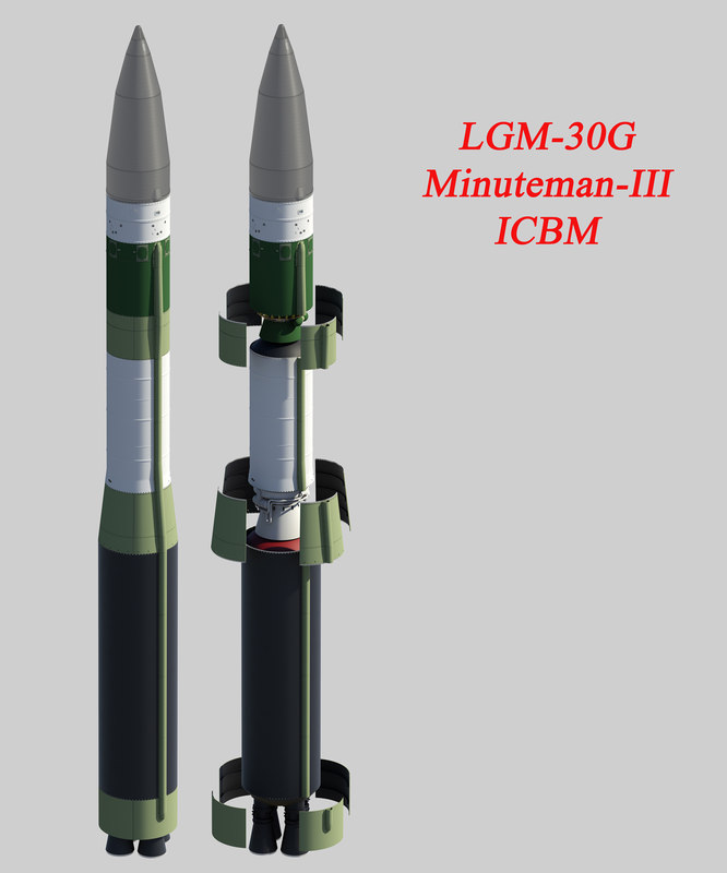 Minuteman-iii intercontinental ballistic 3D model - TurboSquid 1219232