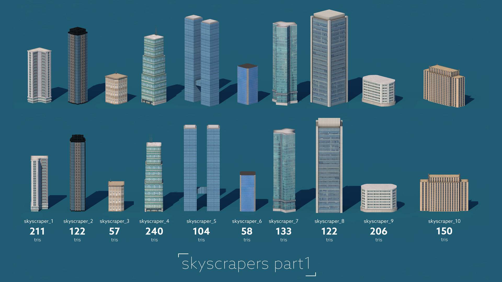 Pack buildings city model - TurboSquid 1219392