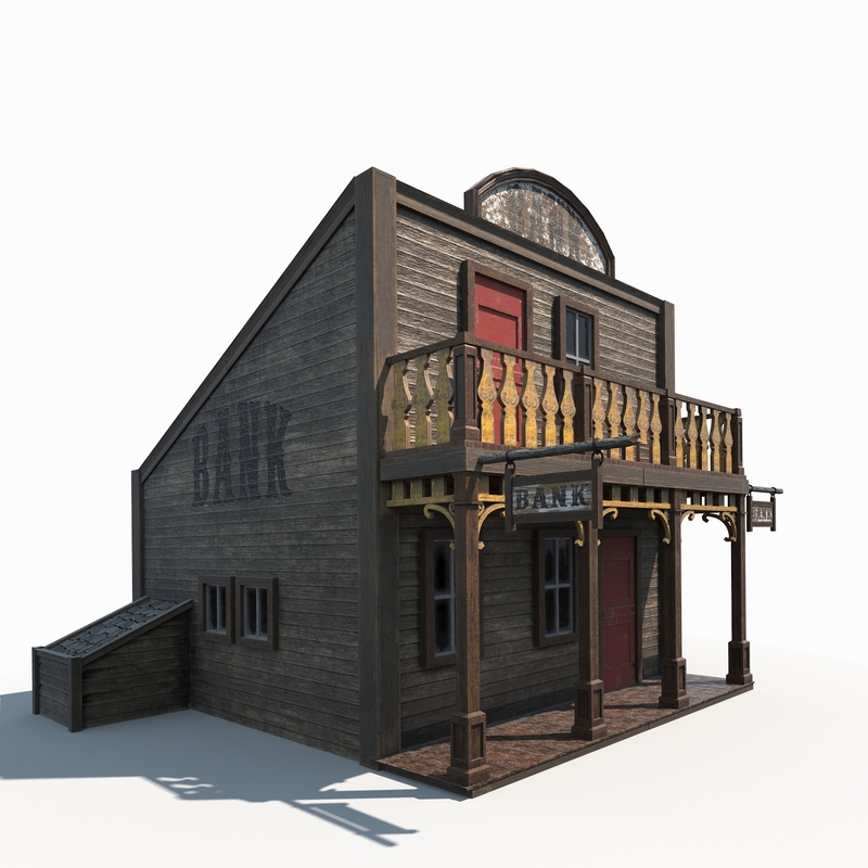 3D model old western bank - TurboSquid 1219944