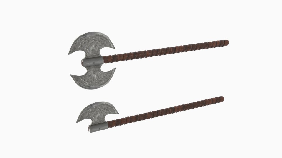 Axe 2 double headed model - TurboSquid 1220292