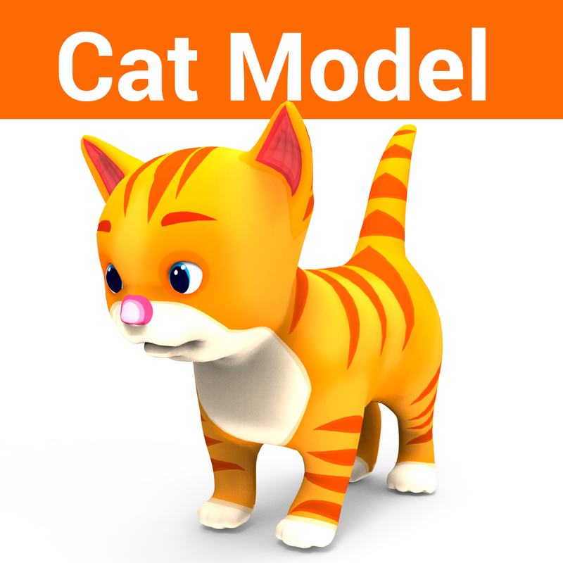 Cute cartoon cat 3D model - TurboSquid 1220740