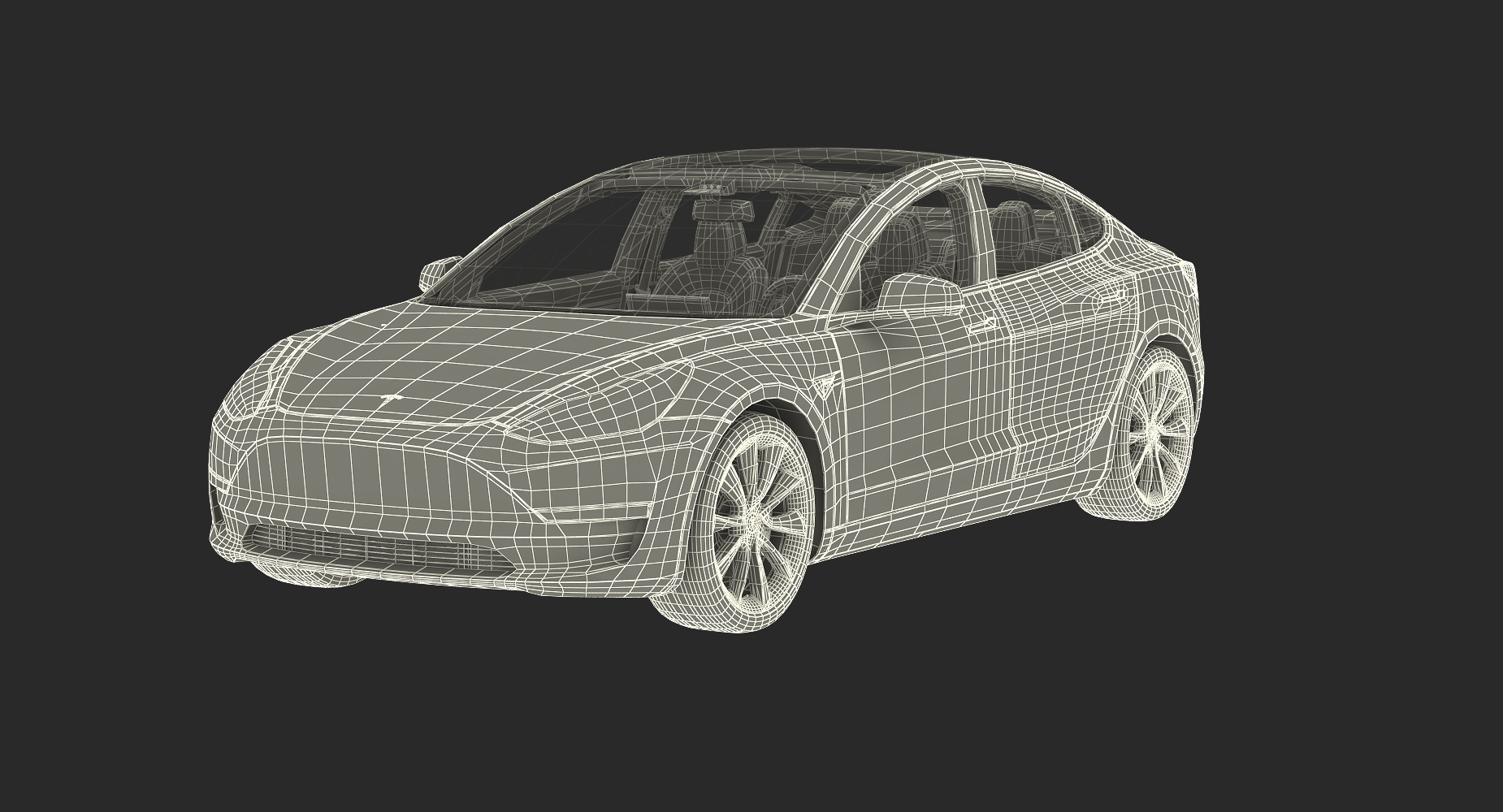 Tesla 3 simple interior 3D model - TurboSquid 1220755