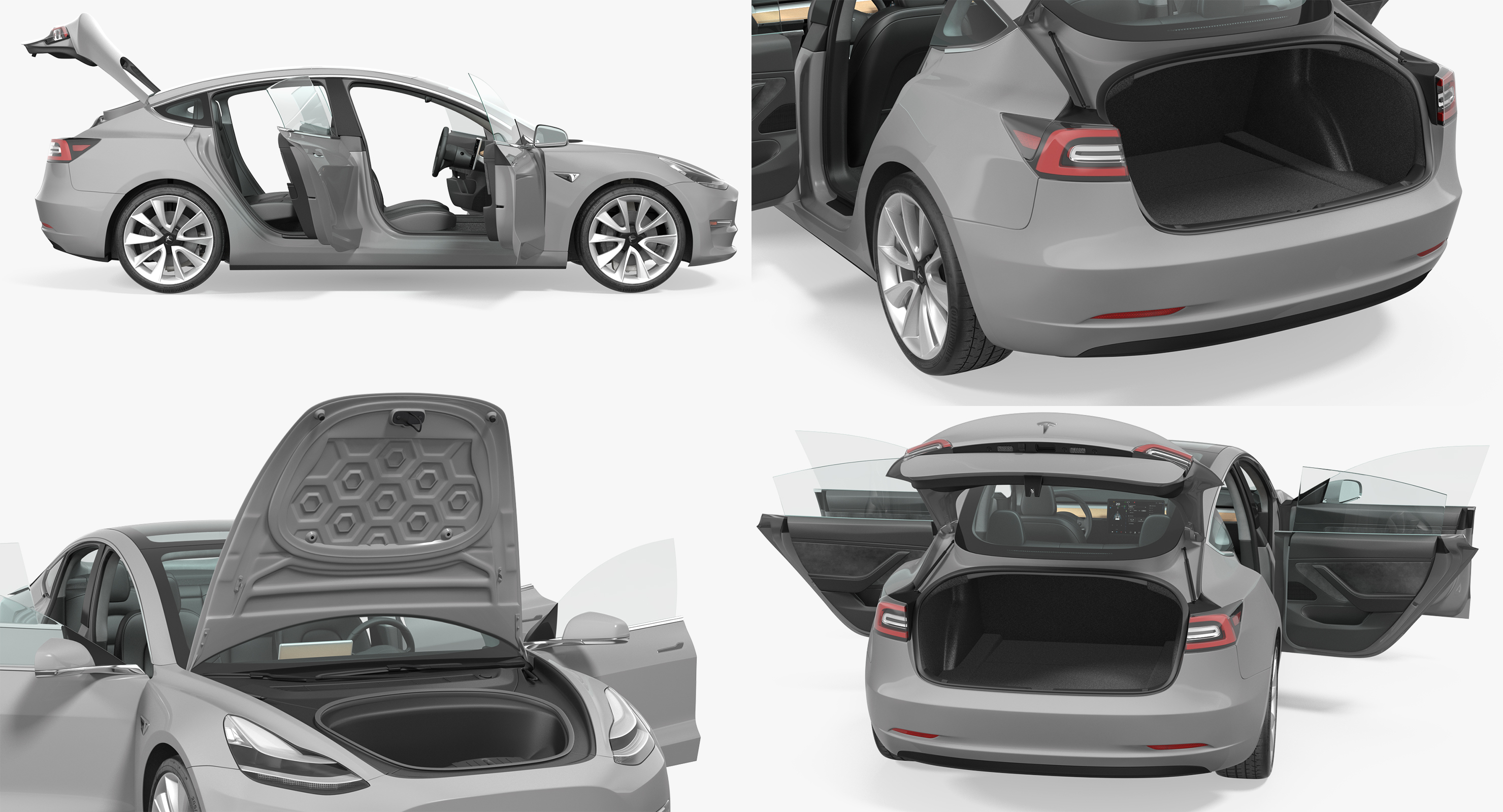 Tesla 3 simple interior 3D model - TurboSquid 1220755