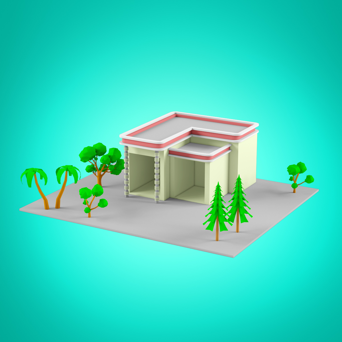 modelo 3d Set de casas low poly 1 - TurboSquid 1220807