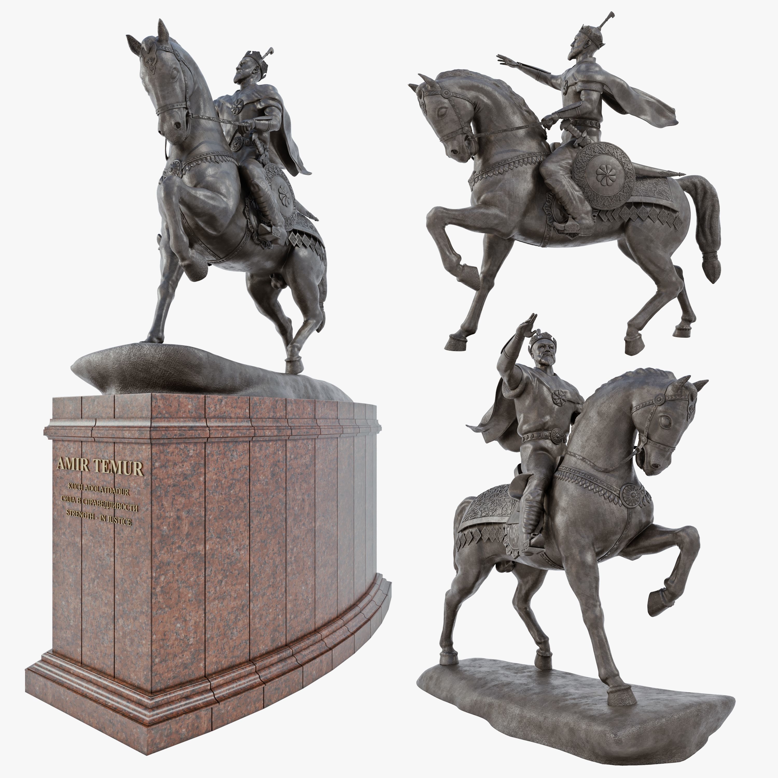 Realistic monument amir temur 3D - TurboSquid 1220954