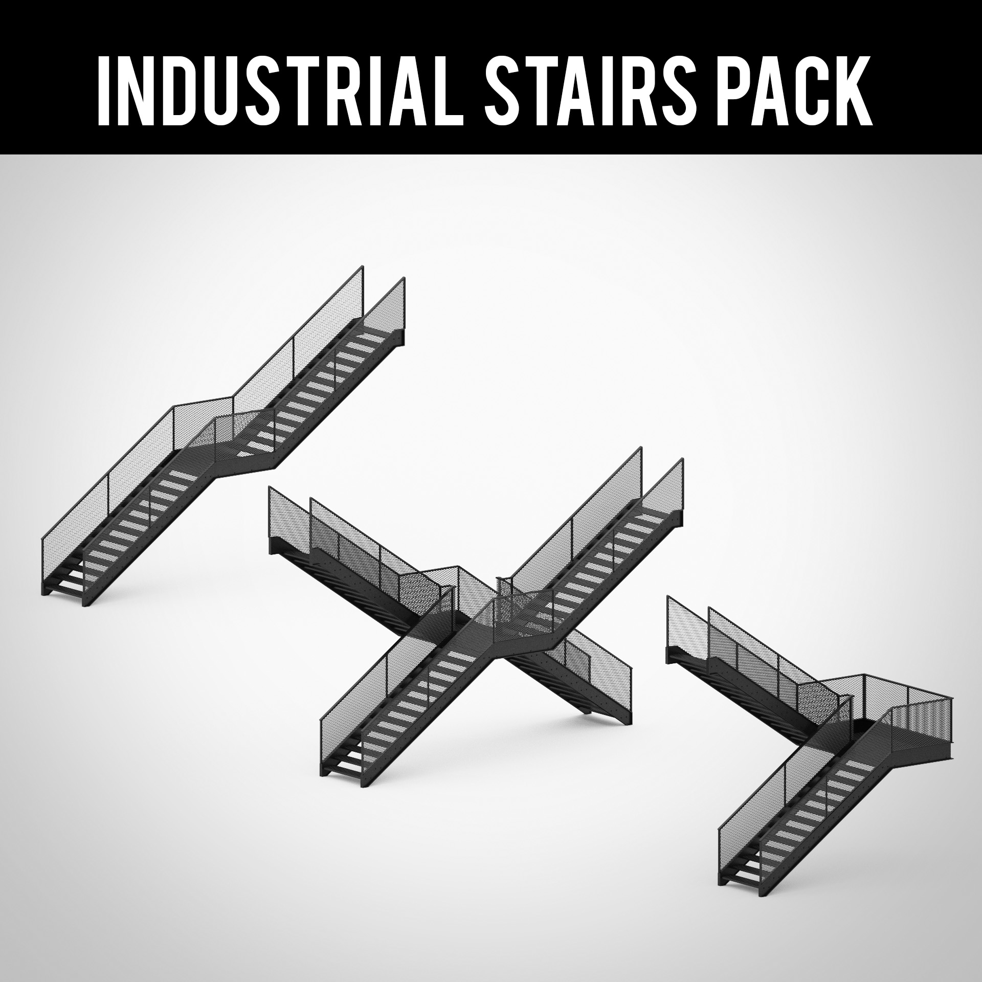 Industrial stairs 3D model - TurboSquid 1221027