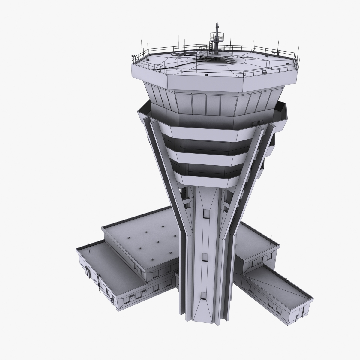 3D air traffic tower model - TurboSquid 1221894