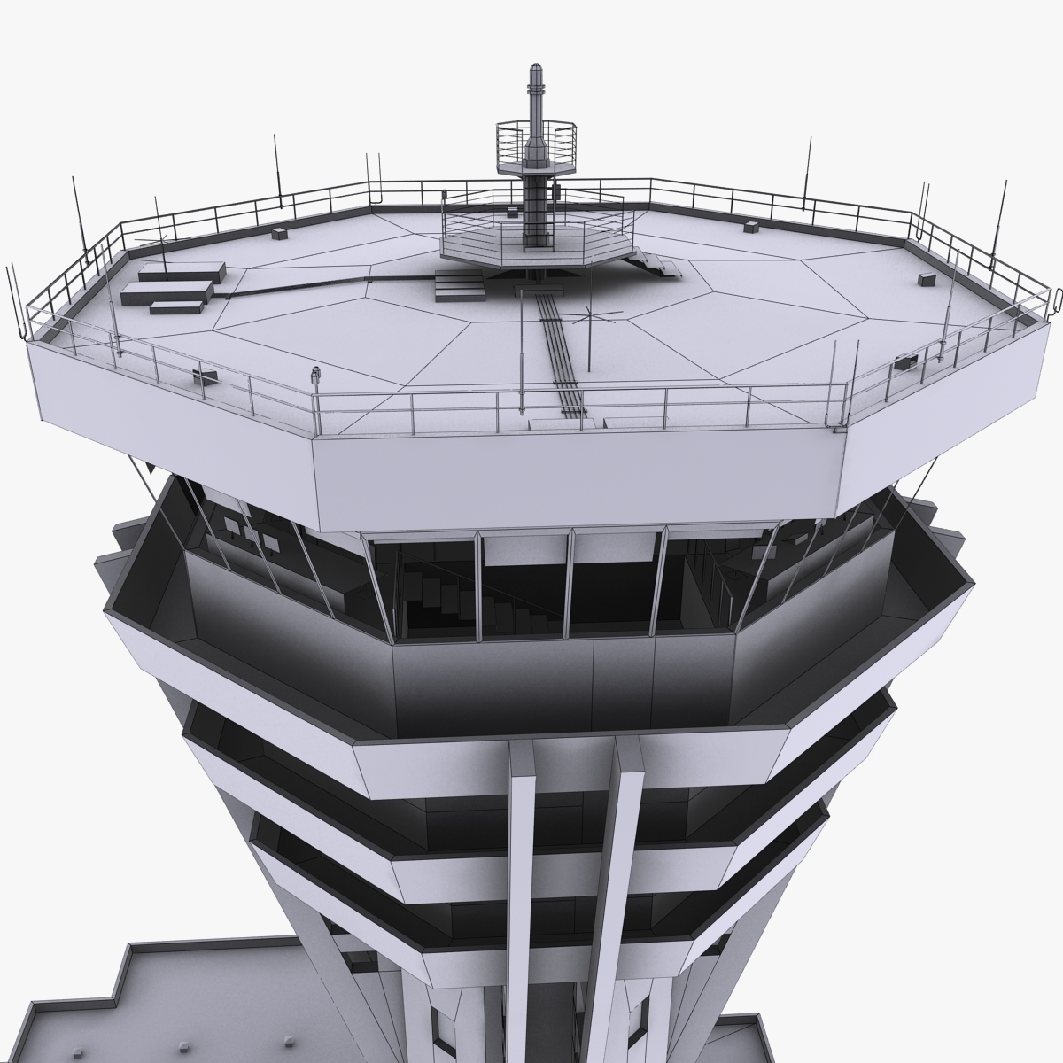 3D air traffic tower model - TurboSquid 1221894