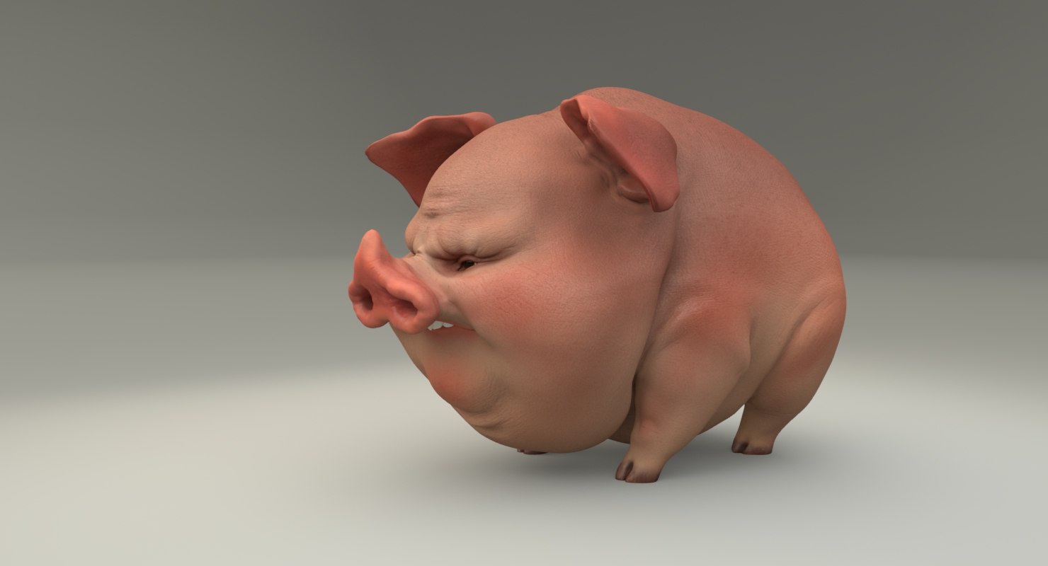 Cartoon pig 3D model - TurboSquid 1222037