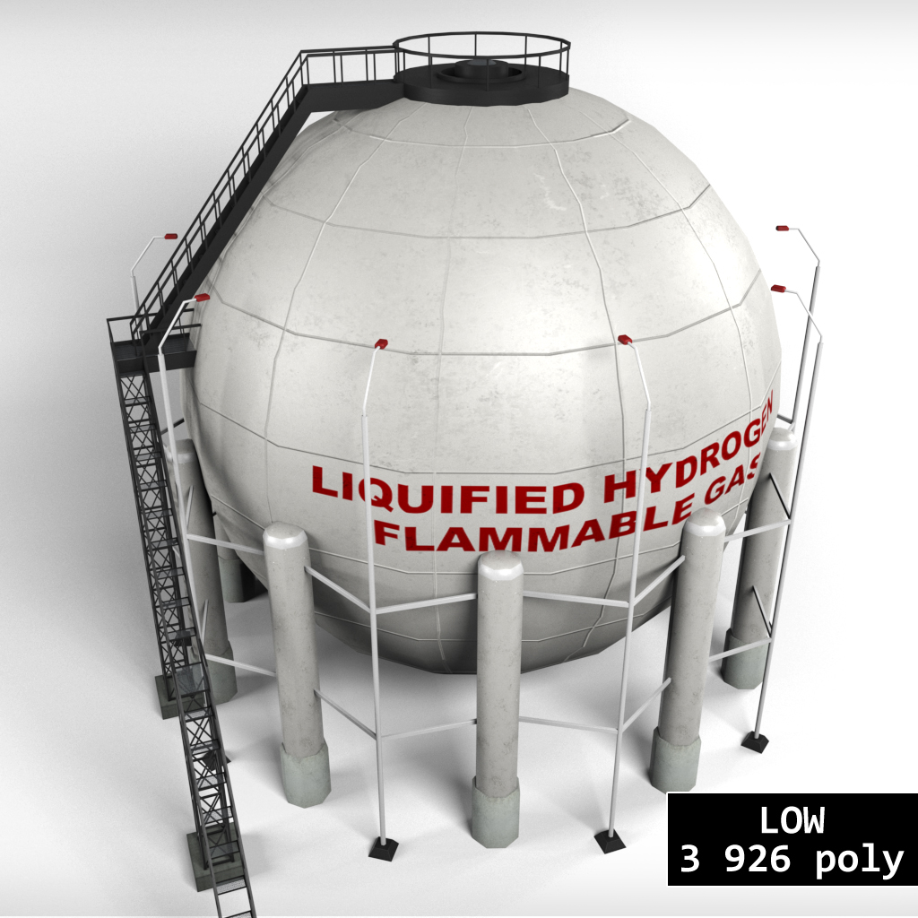 Industrial sphere tank oil model - TurboSquid 1222293