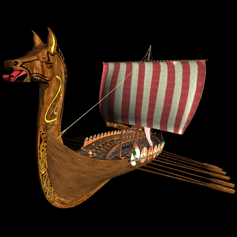 Drakkar ship viking longship 3D model - TurboSquid 1222305