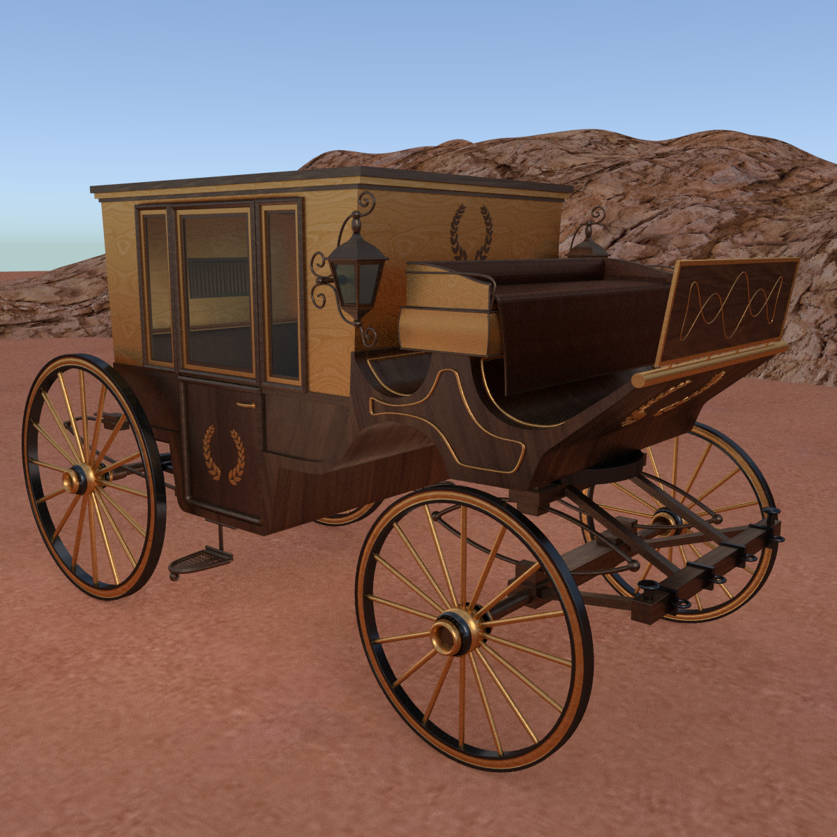 Western carriage 3D model - TurboSquid 1222316