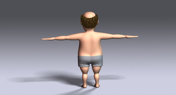 3D cartoon fat guy model - TurboSquid 1222386