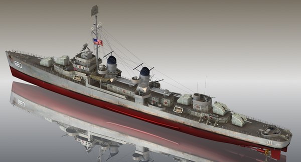USS Melvin DD-680 Niszczyciel klasy Blue Devil Fle Model 3D ...